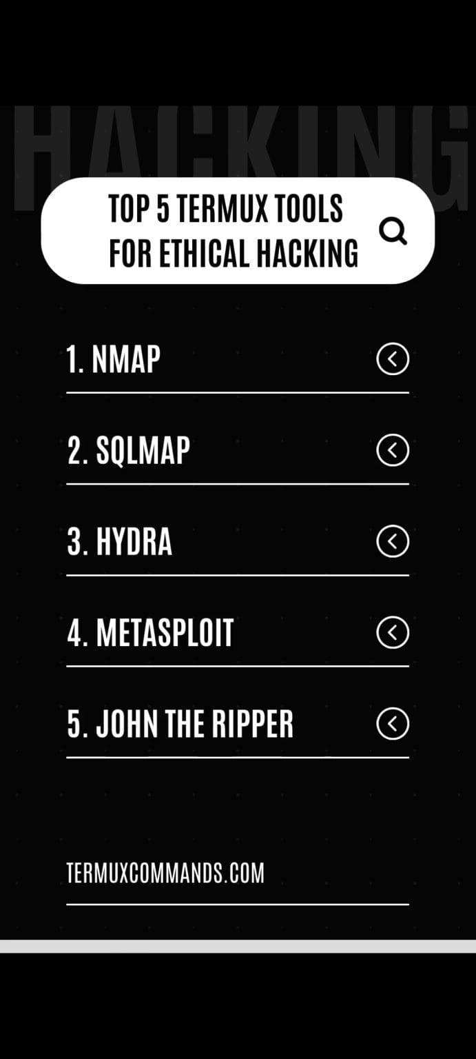 Top 5 Termux tools for Ethical Hacking - Termux Commands
